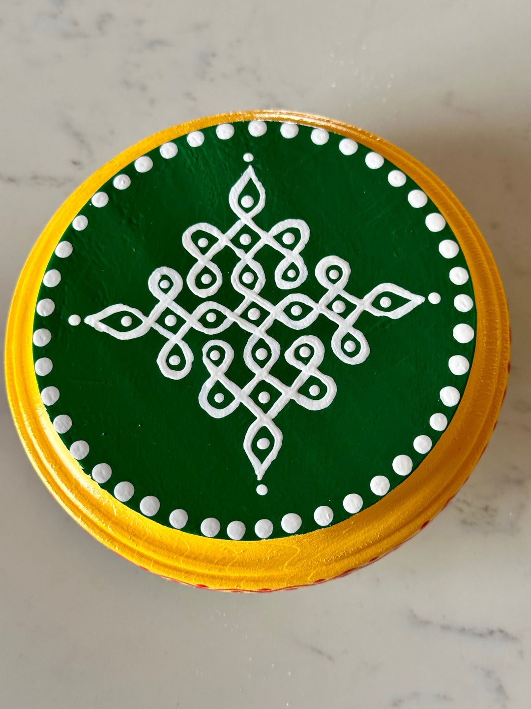 Buy 5inch Round Pooja Chowki / Pooja Manai / Pooja Peeta / Indian Decor ...