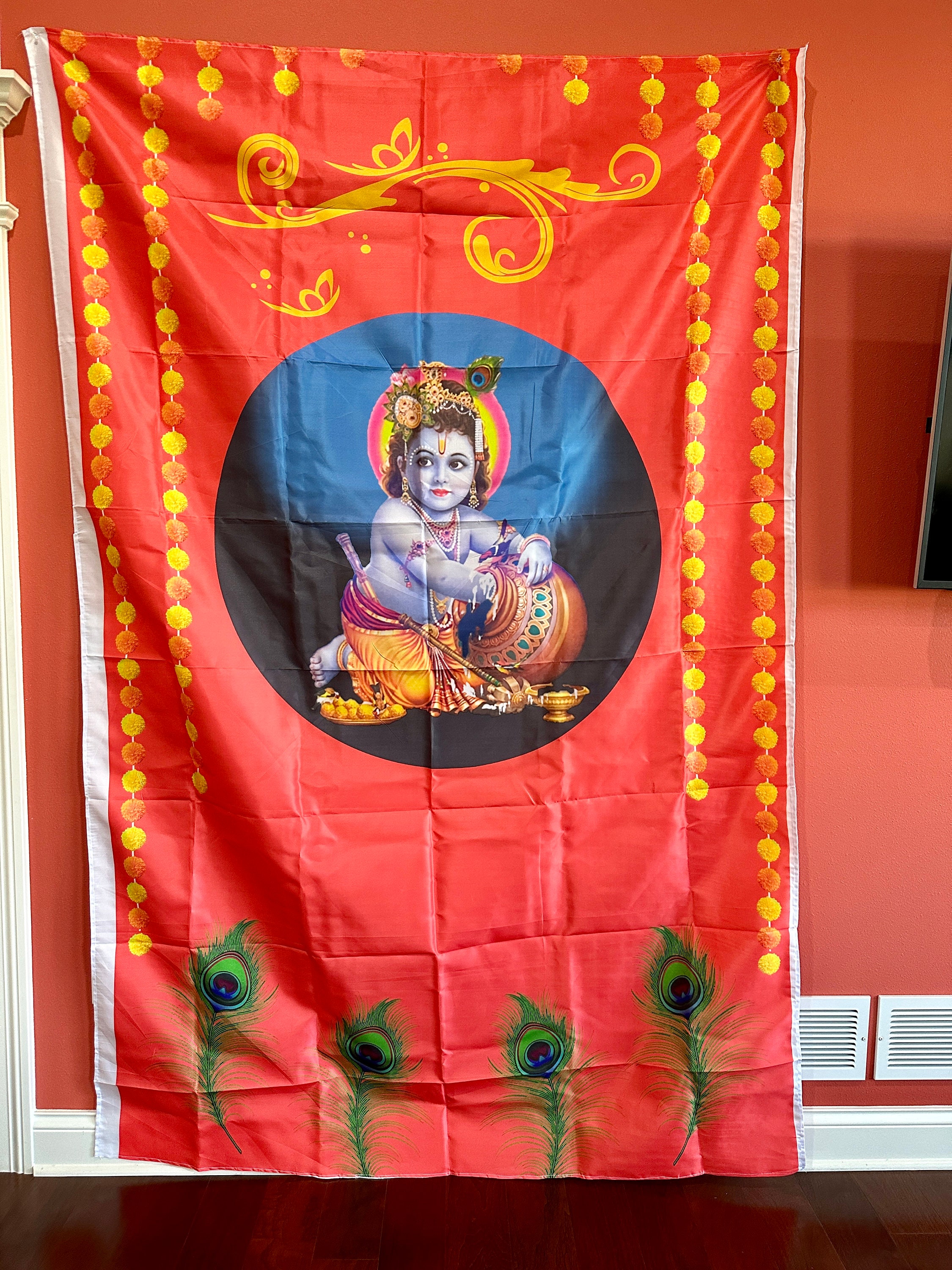 Kolam Print Pooja Backdrop: Indian Festival Decor - 7ft X 4ft - Etsy