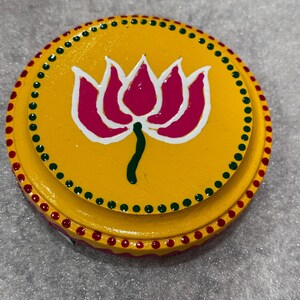 Beautiful Set of 3 : 8 Inch Round Kolam Chowki With Two 4 Inch Small ...