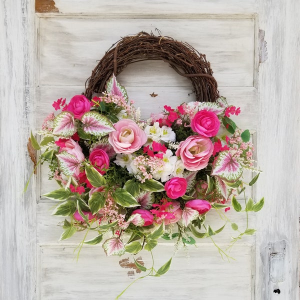 Pink Wreath - Etsy
