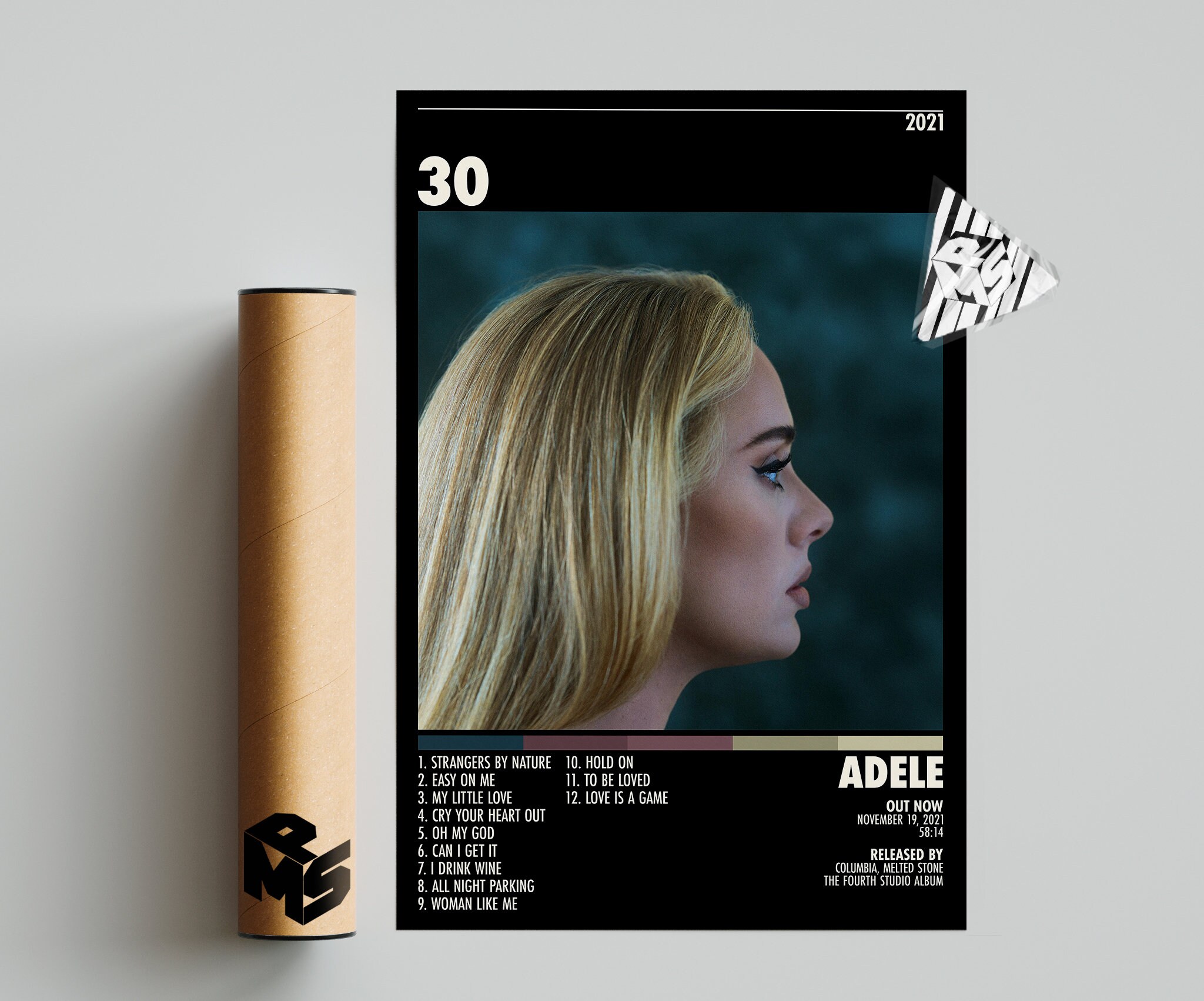 Adele Poster | 30 Poster | Adele Tracklist | Album Cover Poster sold by ...