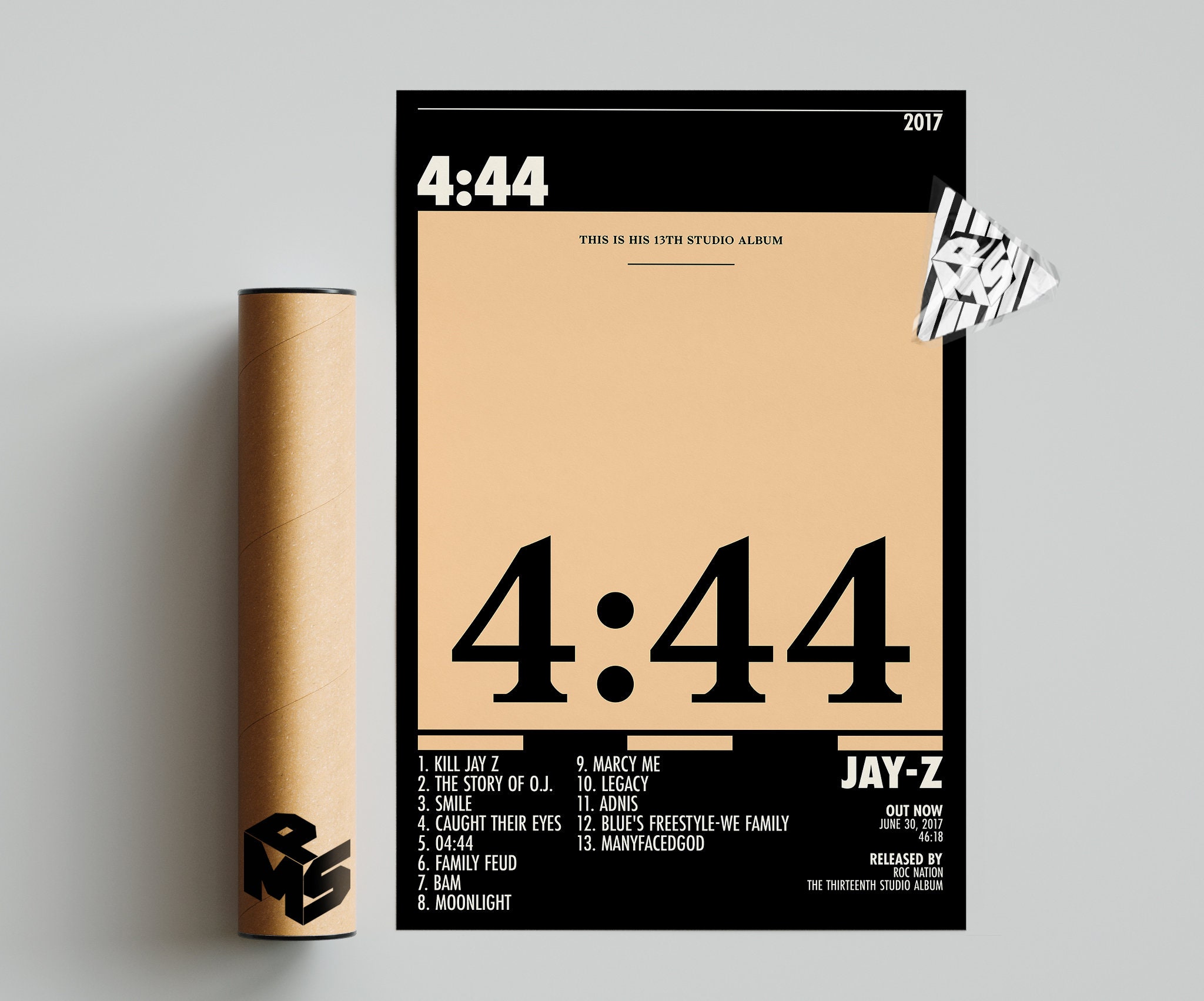 Jay Z Poster | Jay-Z 4:44 Poster | Jayz 444 Tracklist | Album Cover ...