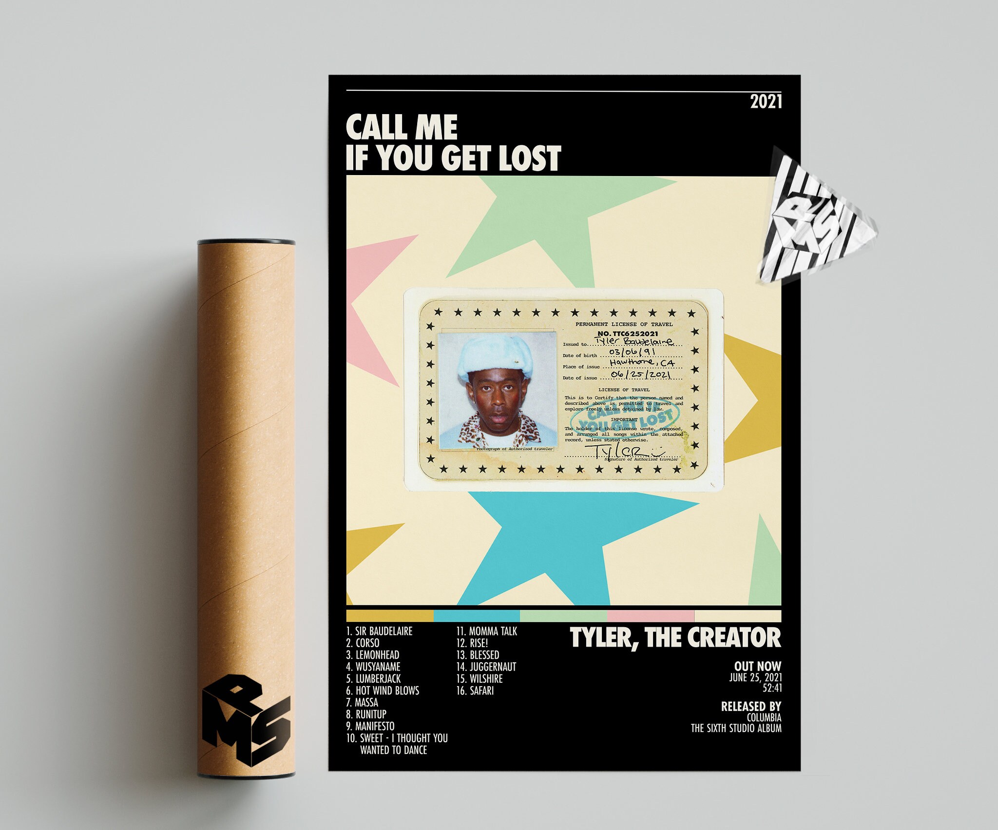 Tyler The Creator Poster | Call Me If You Get Lost Poster | Tracklist ...