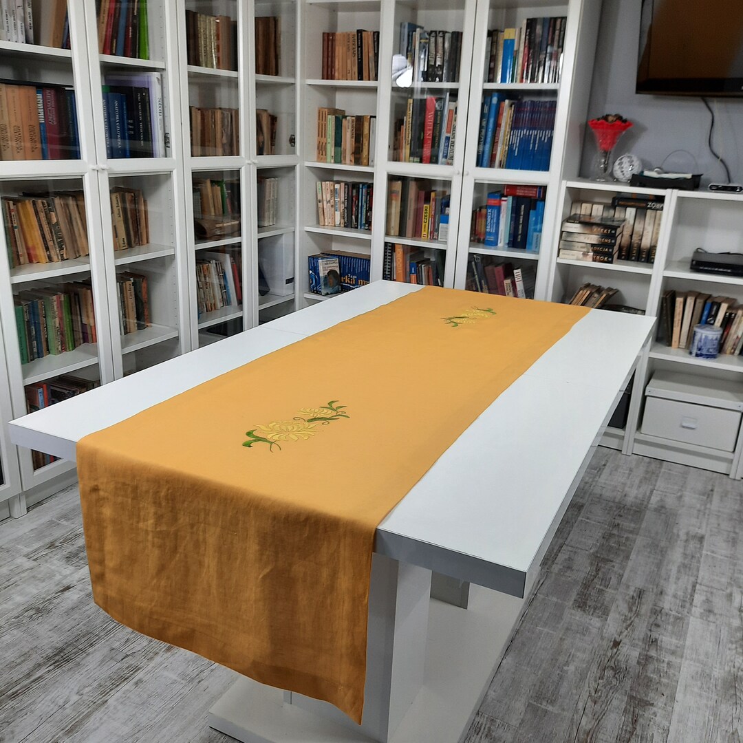 Yellow Linen Narrow 50cm X 185cm / 20 X 73 Tablecloth - Etsy