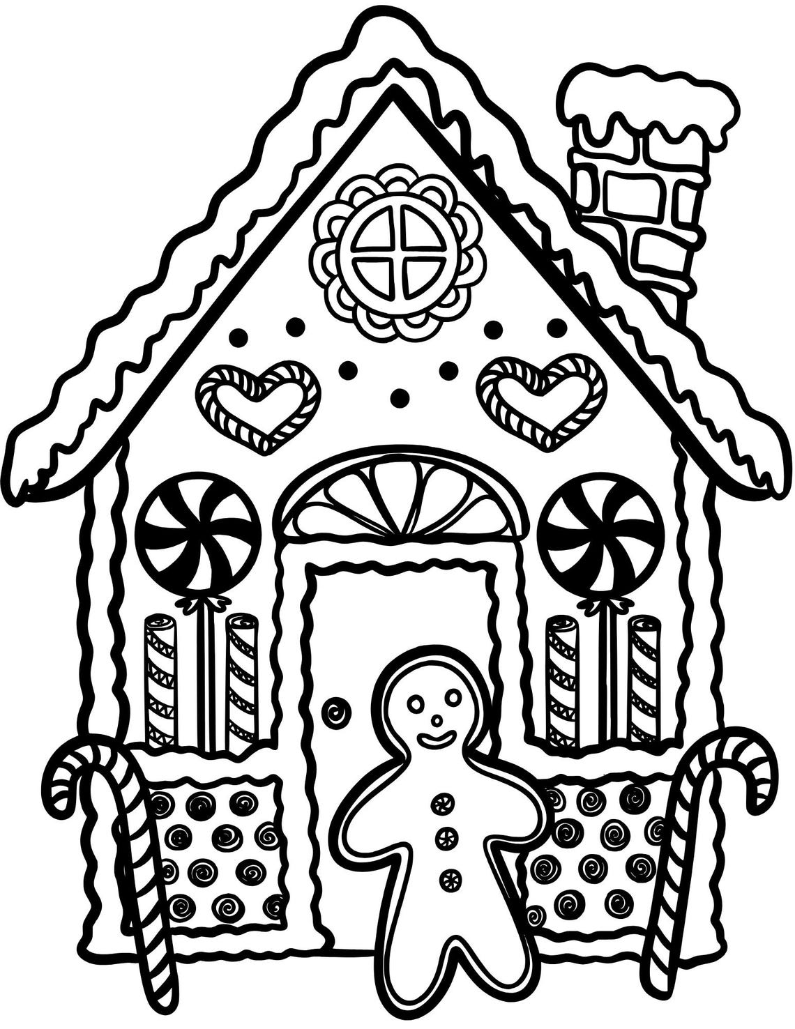 Gingerbread Christmas Coloring Pages Collection, 60 Holiday Collection ...