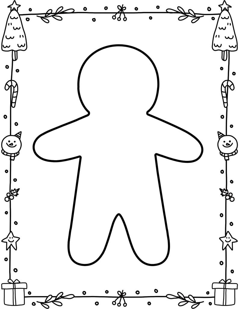Gingerbread Christmas Coloring Pages Collection, 60 Holiday Collection ...