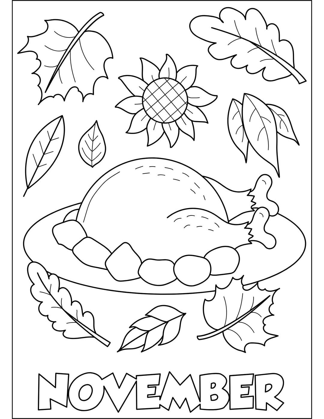 Thanksgiving Coloring Pages Collection, 65 Holiday Collection ...