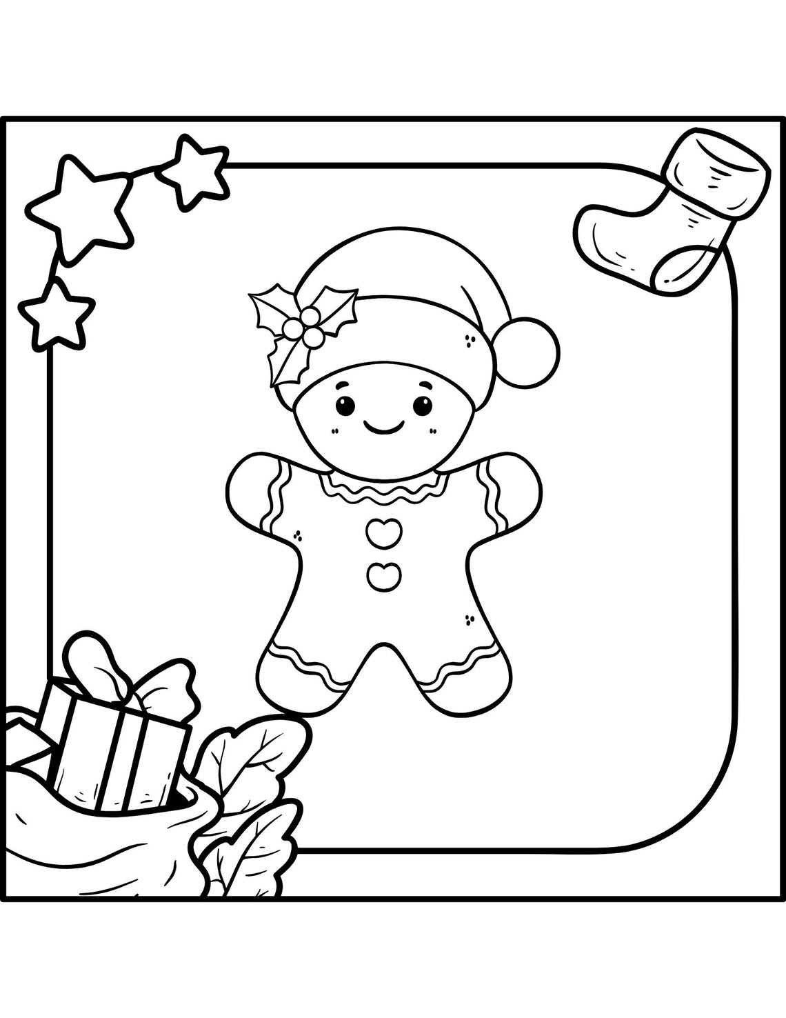 Gingerbread Christmas Coloring Pages Collection, 60 Holiday Collection ...