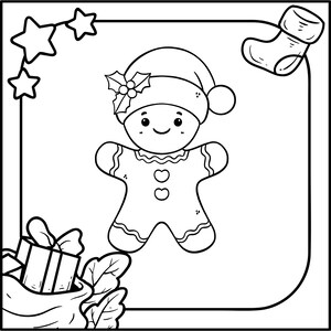 Gingerbread Christmas Coloring Pages Collection, 60 Holiday Collection ...