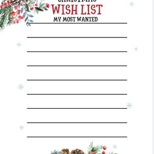 Christmas Coloring Pages and Christmas Wish List, PDF File and PNG for ...