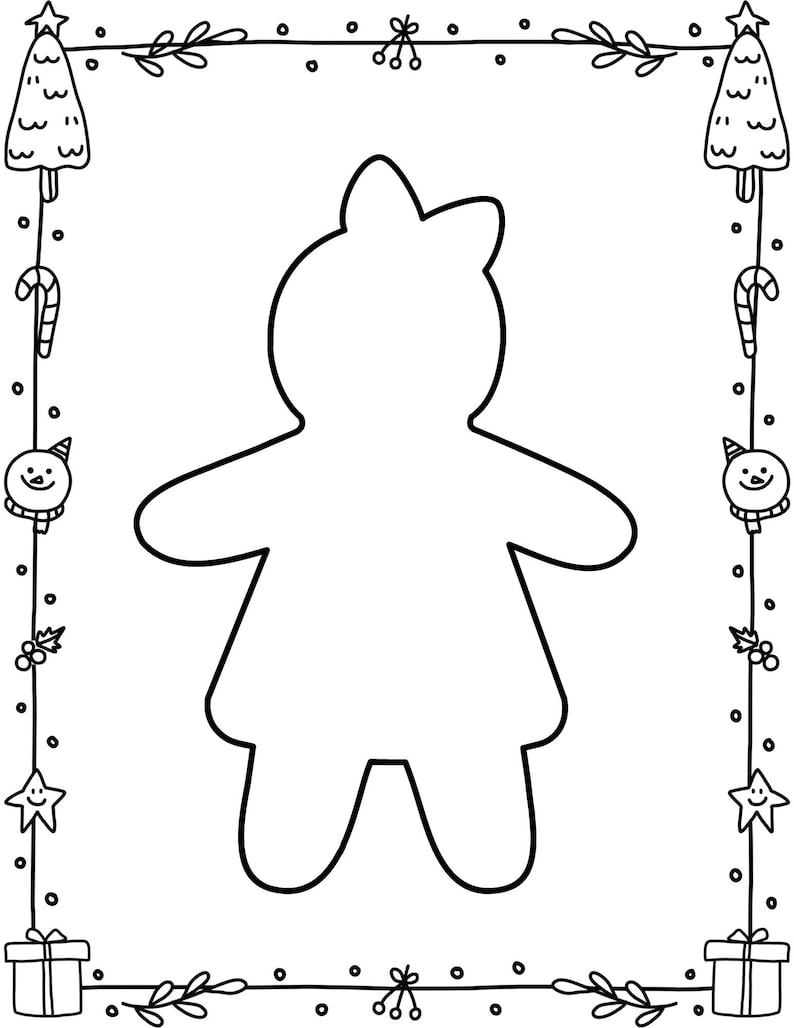 Gingerbread Christmas Coloring Pages Collection, 60 Holiday Collection ...