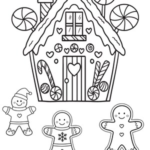 Gingerbread Christmas Coloring Pages Collection, 60 Holiday Collection ...
