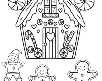 Gingerbread Christmas Coloring Pages Collection, 60 Holiday Collection ...