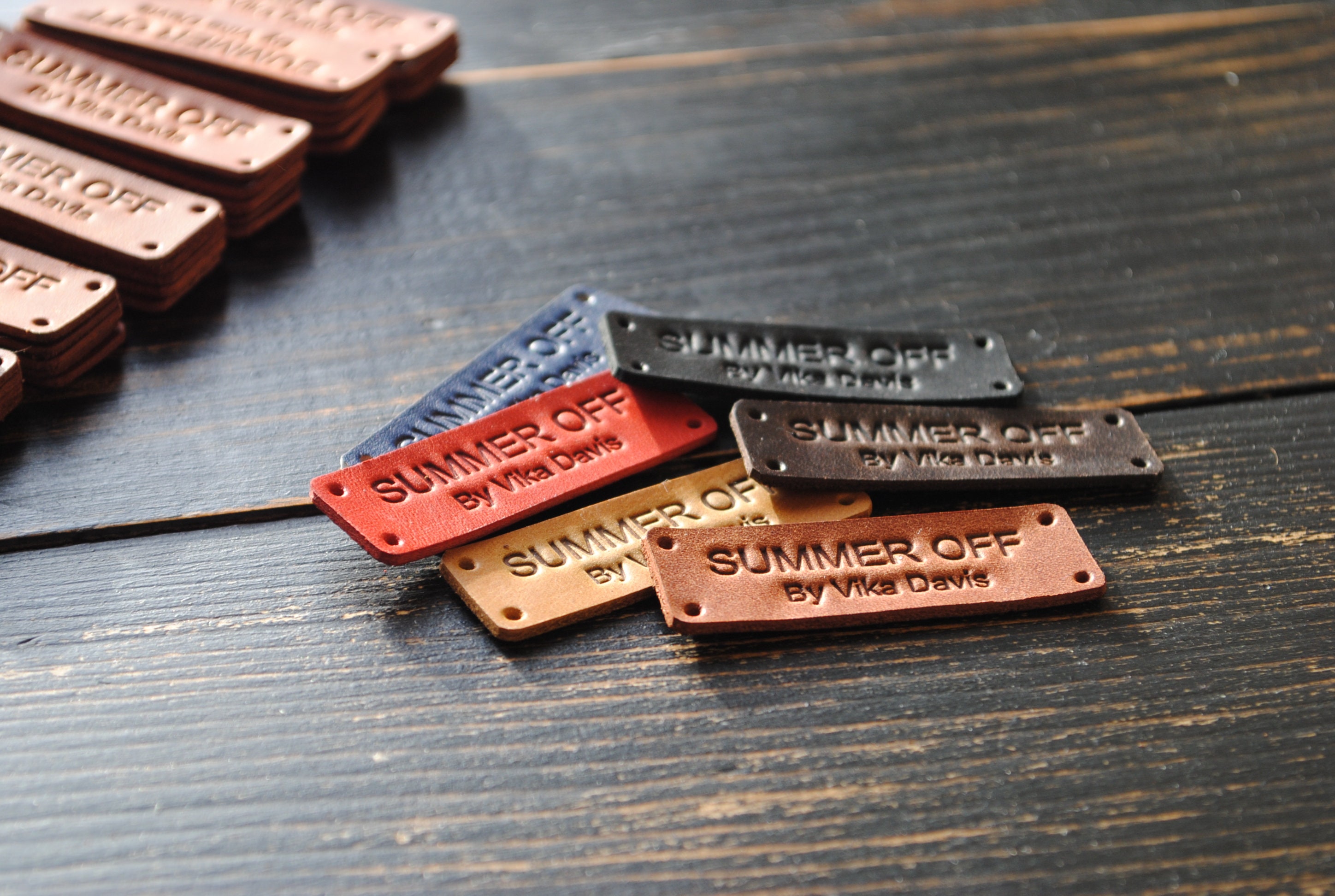 Personalized Leather Labels, Leather Tags , Custom Labels, Knitting ...