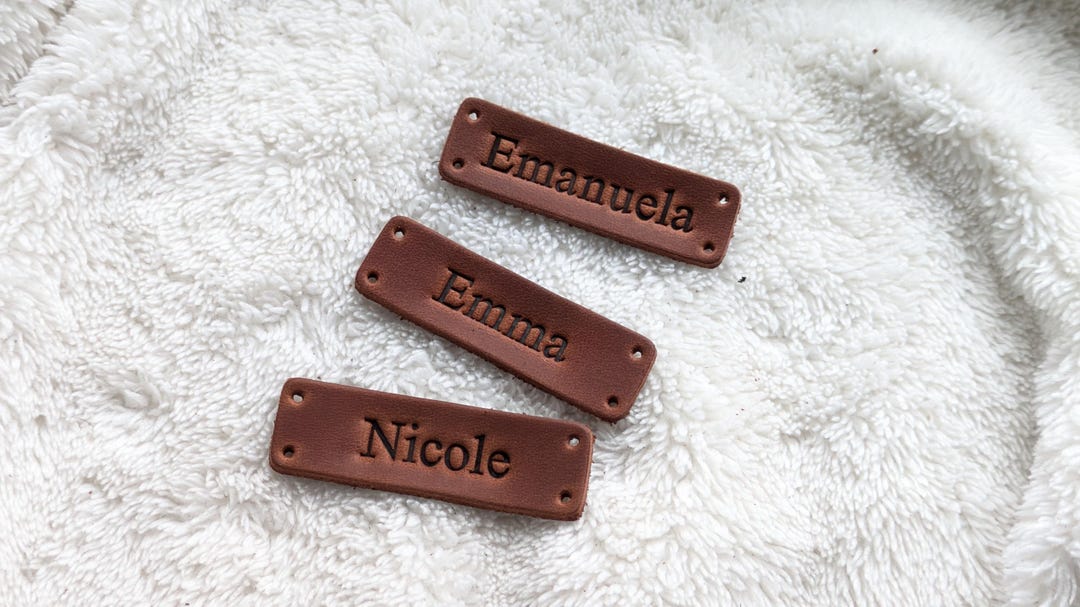 Personalized Leather Name Label. Personalized Leather Patch. Custom ...