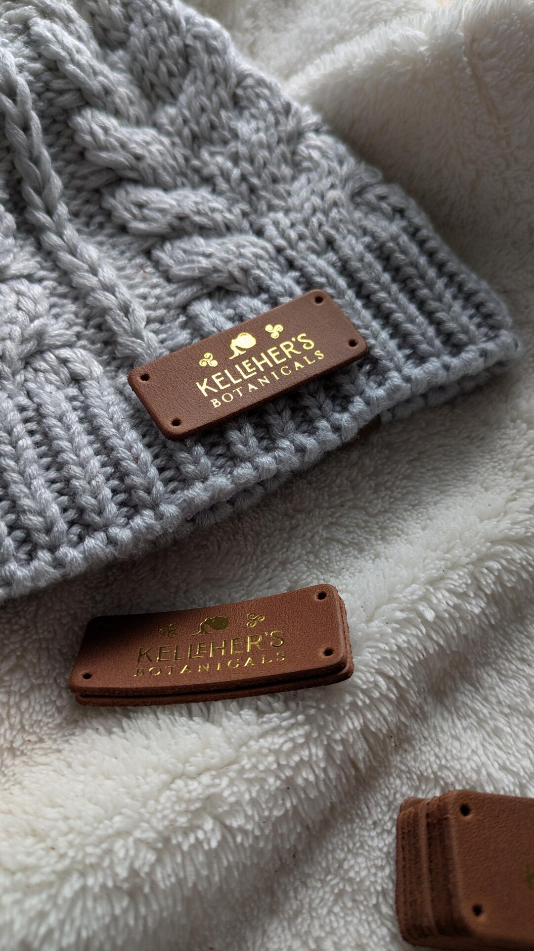 Tan PERSONALIZED Leather Tag. Leather Tags. Custom Tags. Knitting ...