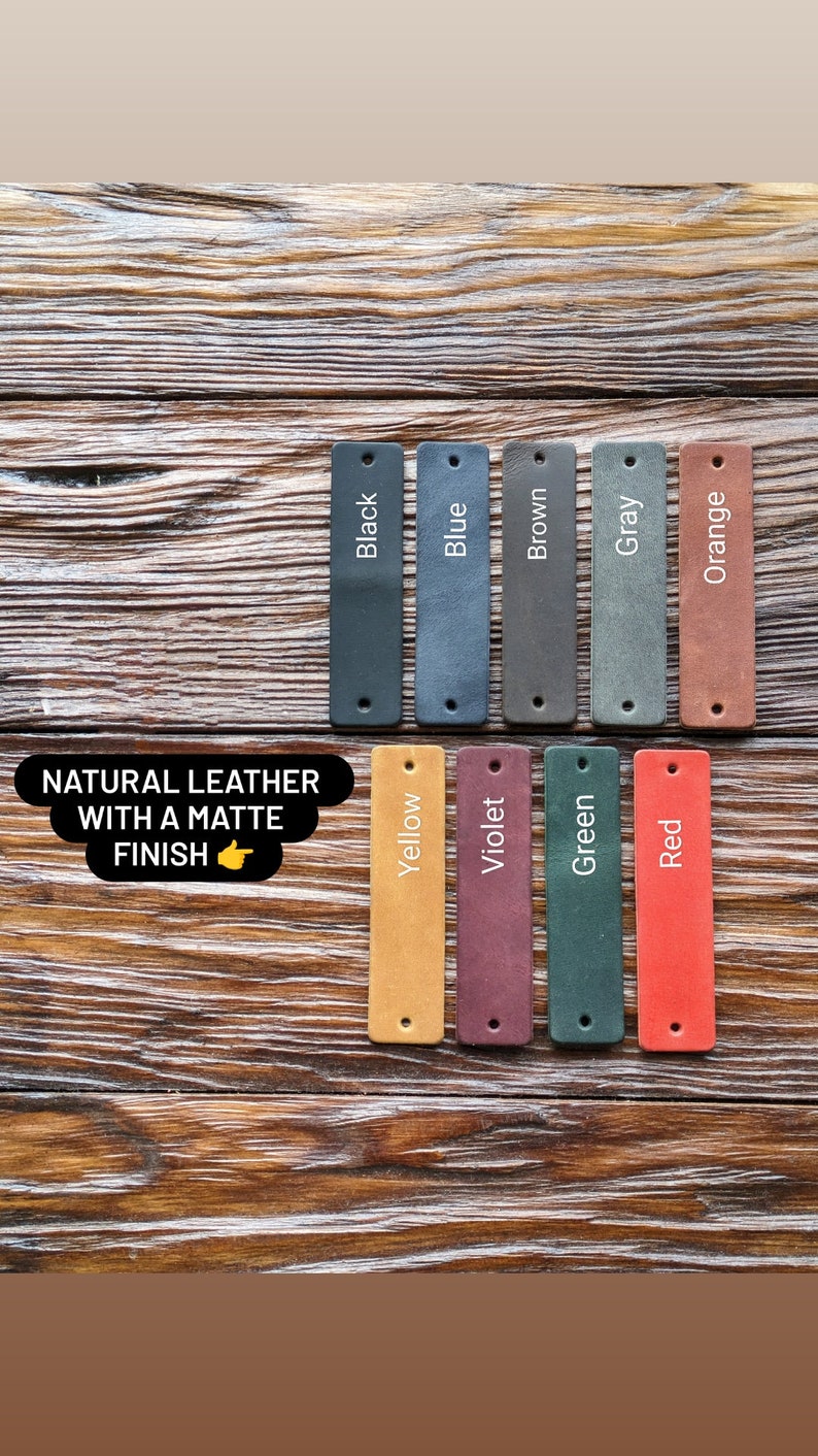 Personalized Leather Labels, Leather Tags , Custom Labels, Knitting ...