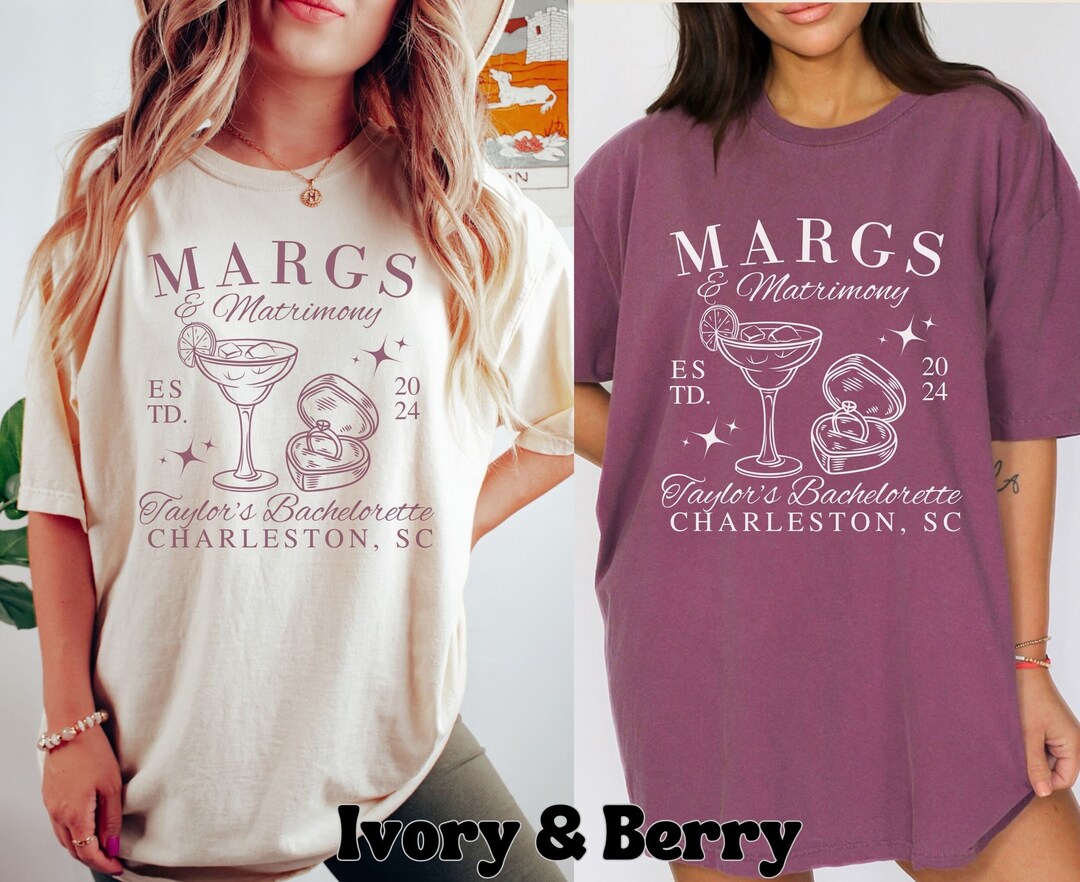 Custom Bachelorette Party Shirts Margs and Matrimony Social Club ...