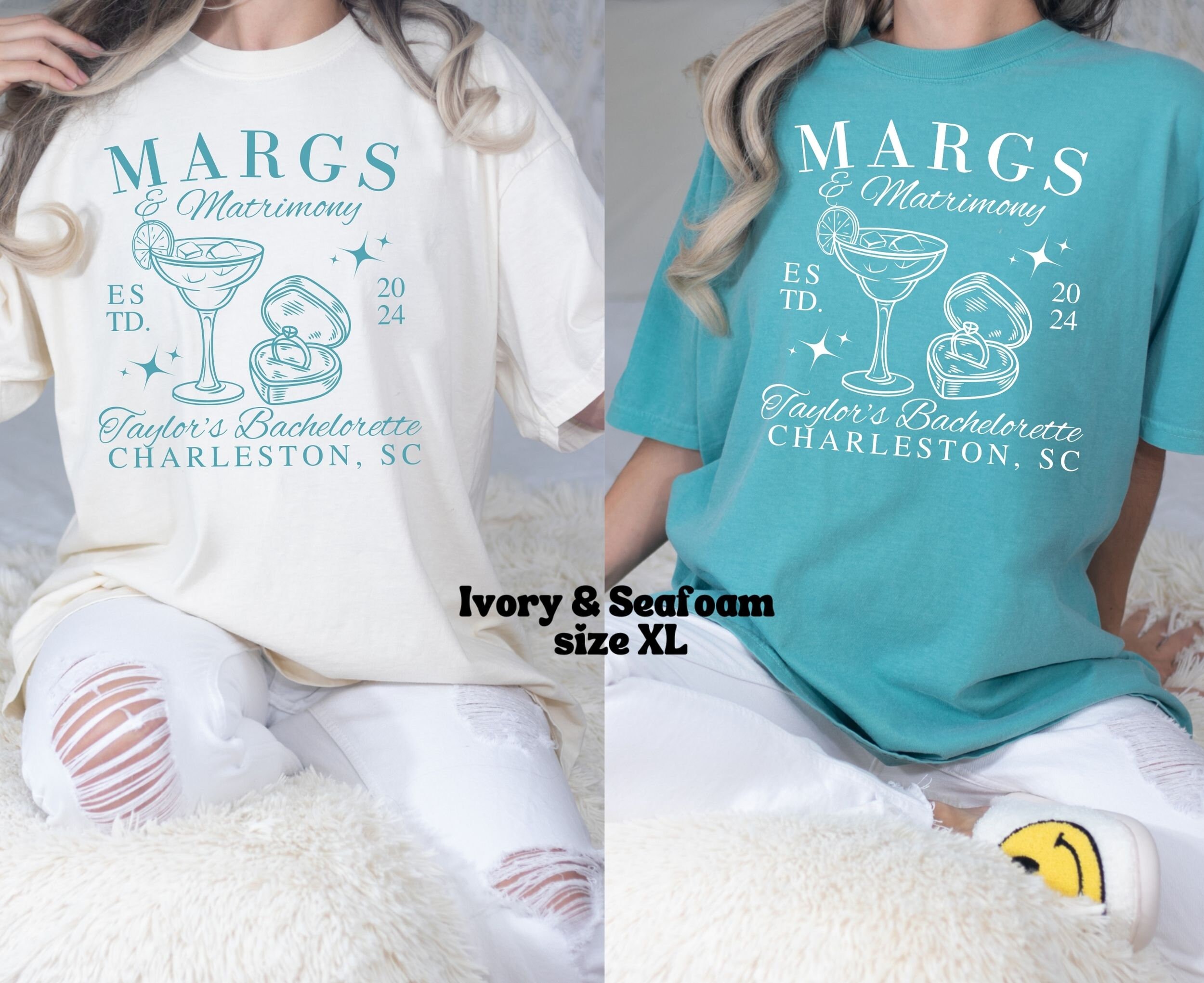 Custom Bachelorette Party Shirts Margs and Matrimony Social Club ...