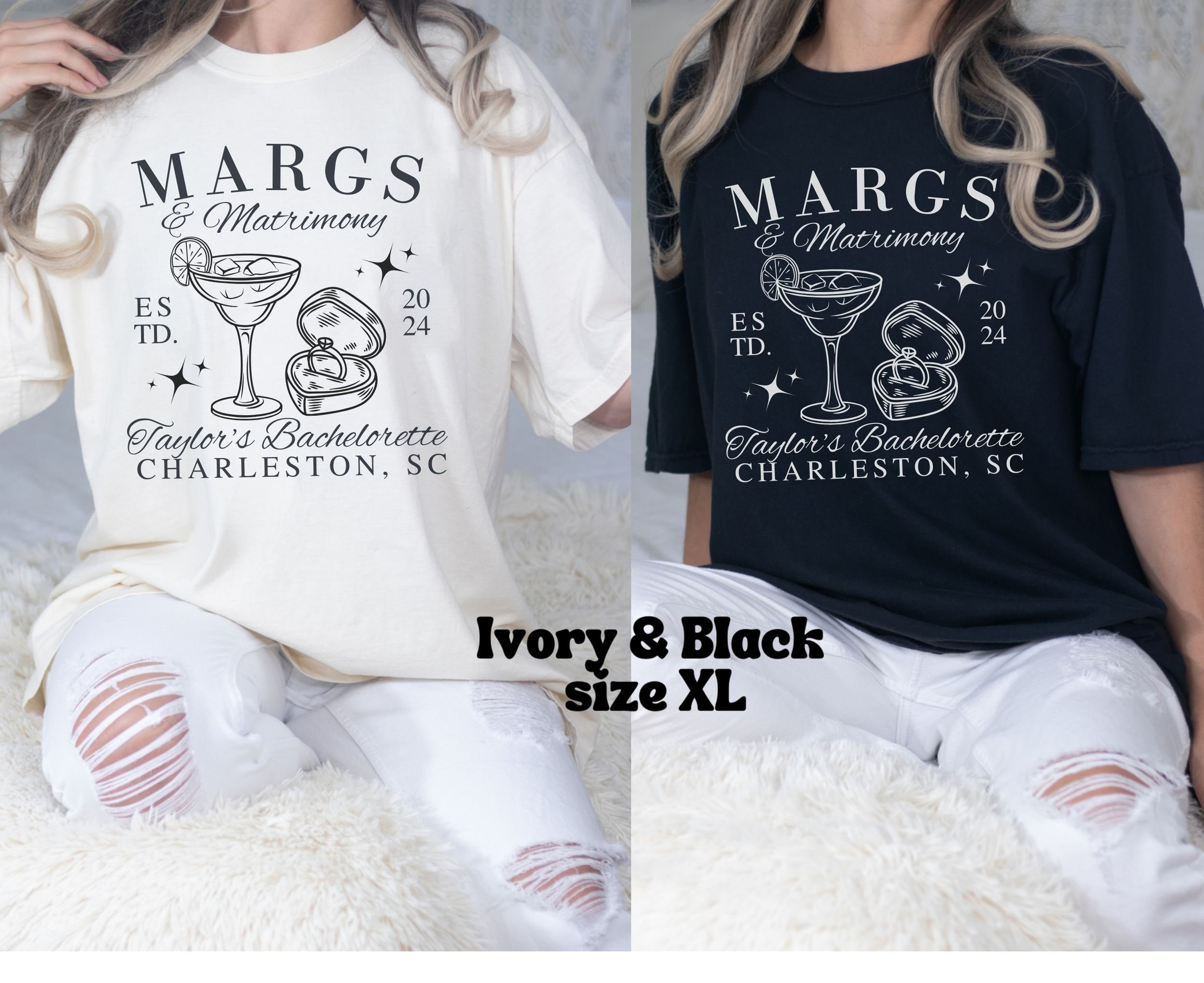 Custom Bachelorette Party Shirts Margs and Matrimony Social Club ...