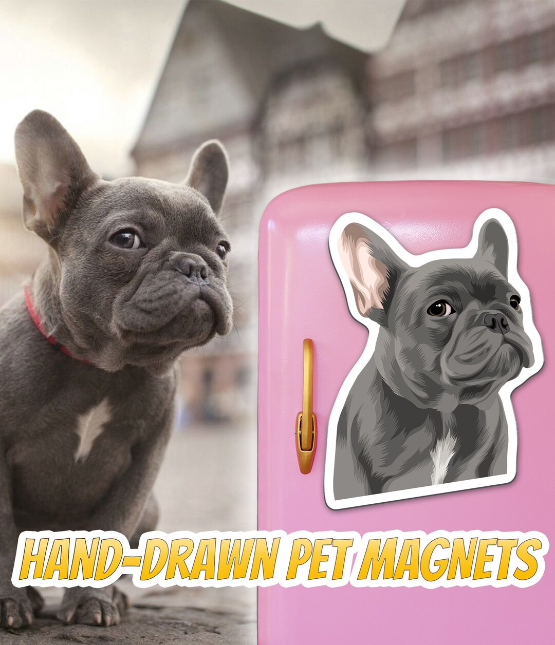 Custom Dog Magnet, Hand Drawn Portrait, Custom Pet Magnet, Magnet of My ...