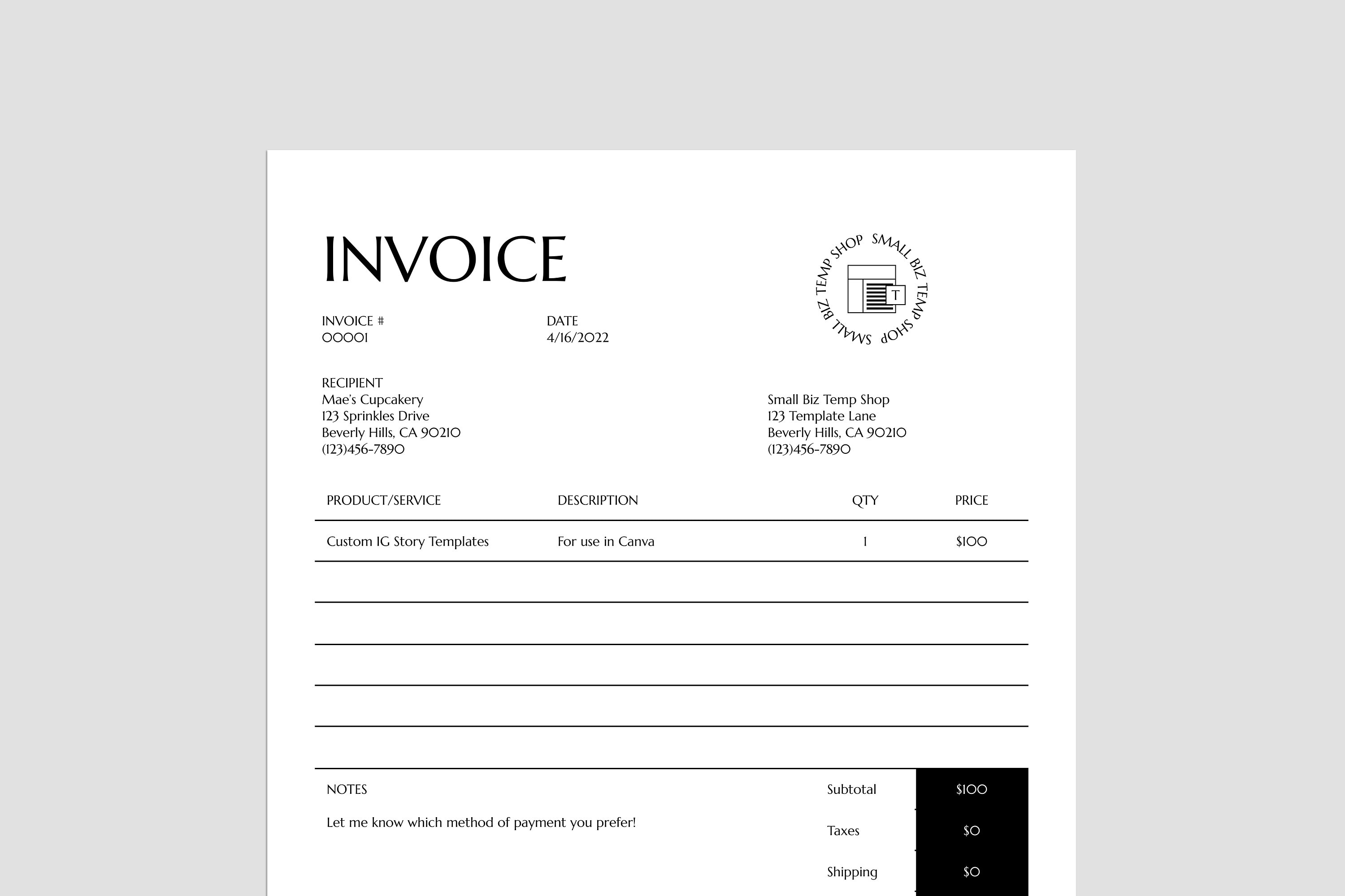 Invoice Template for Word | Google Docs | Acrobat Reader. Invoice ...