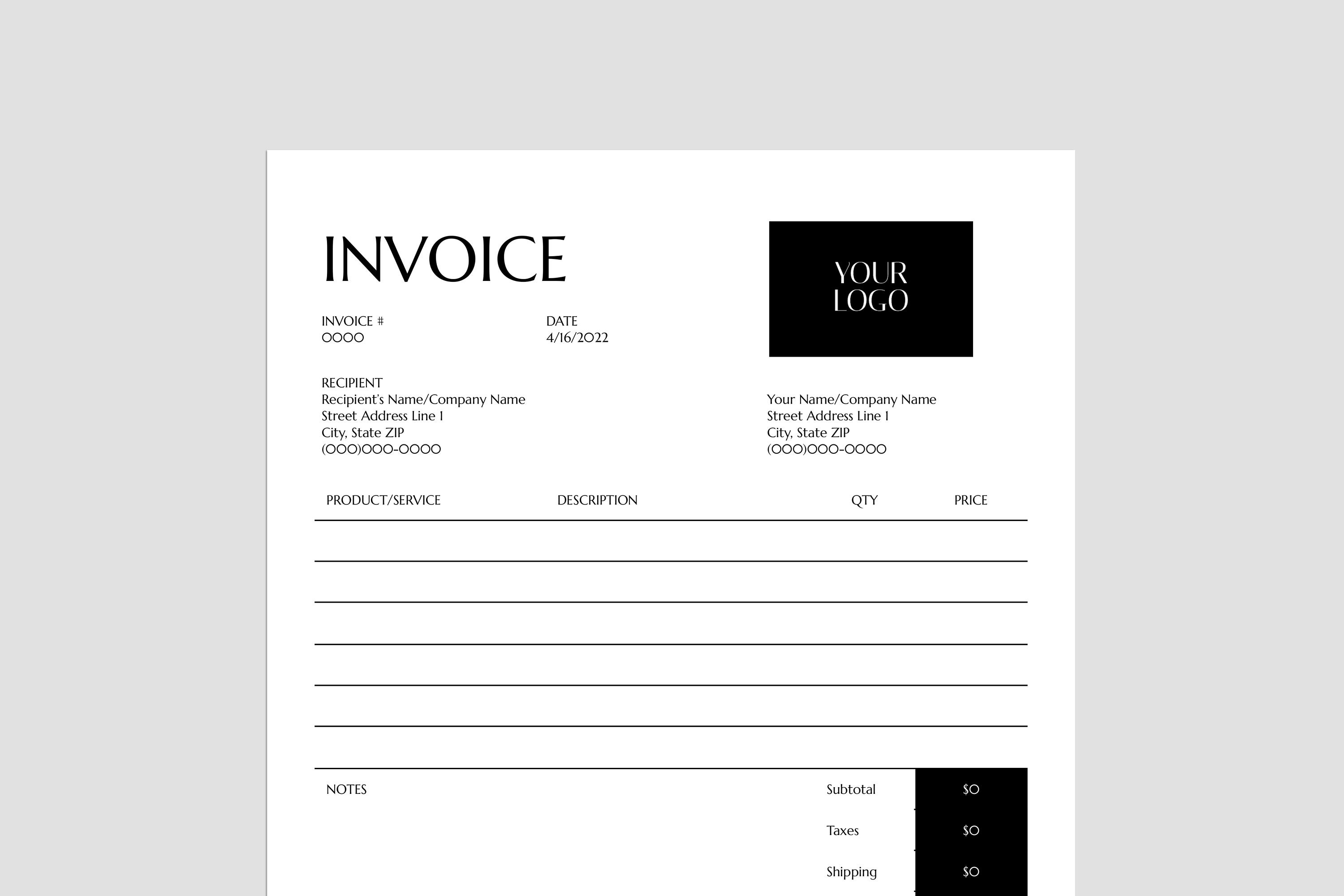Invoice Template for Word | Google Docs | Acrobat Reader. Invoice ...