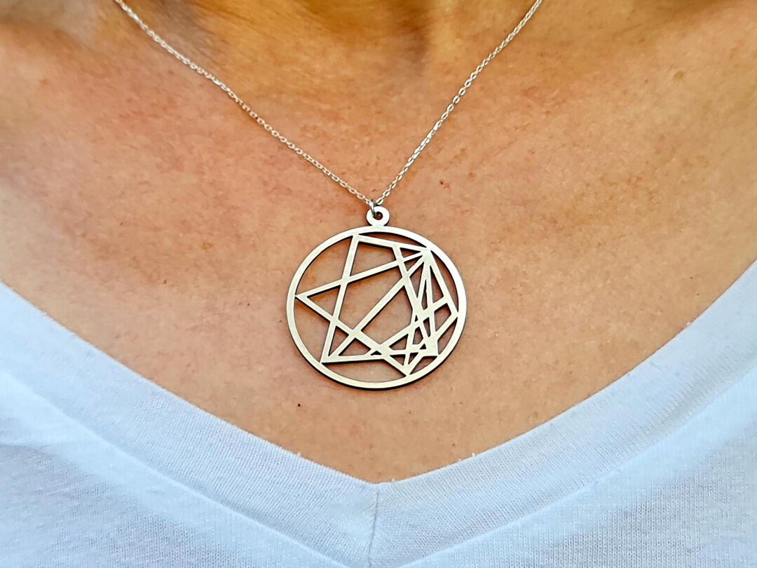 Birth Chart Aspects Necklace Silver, Horoscope Chart Pendant, Natal ...