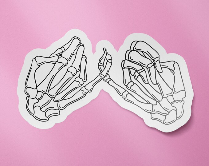 Pinky Promise Skeleton Sticker Best Friend Sticker Best - Etsy