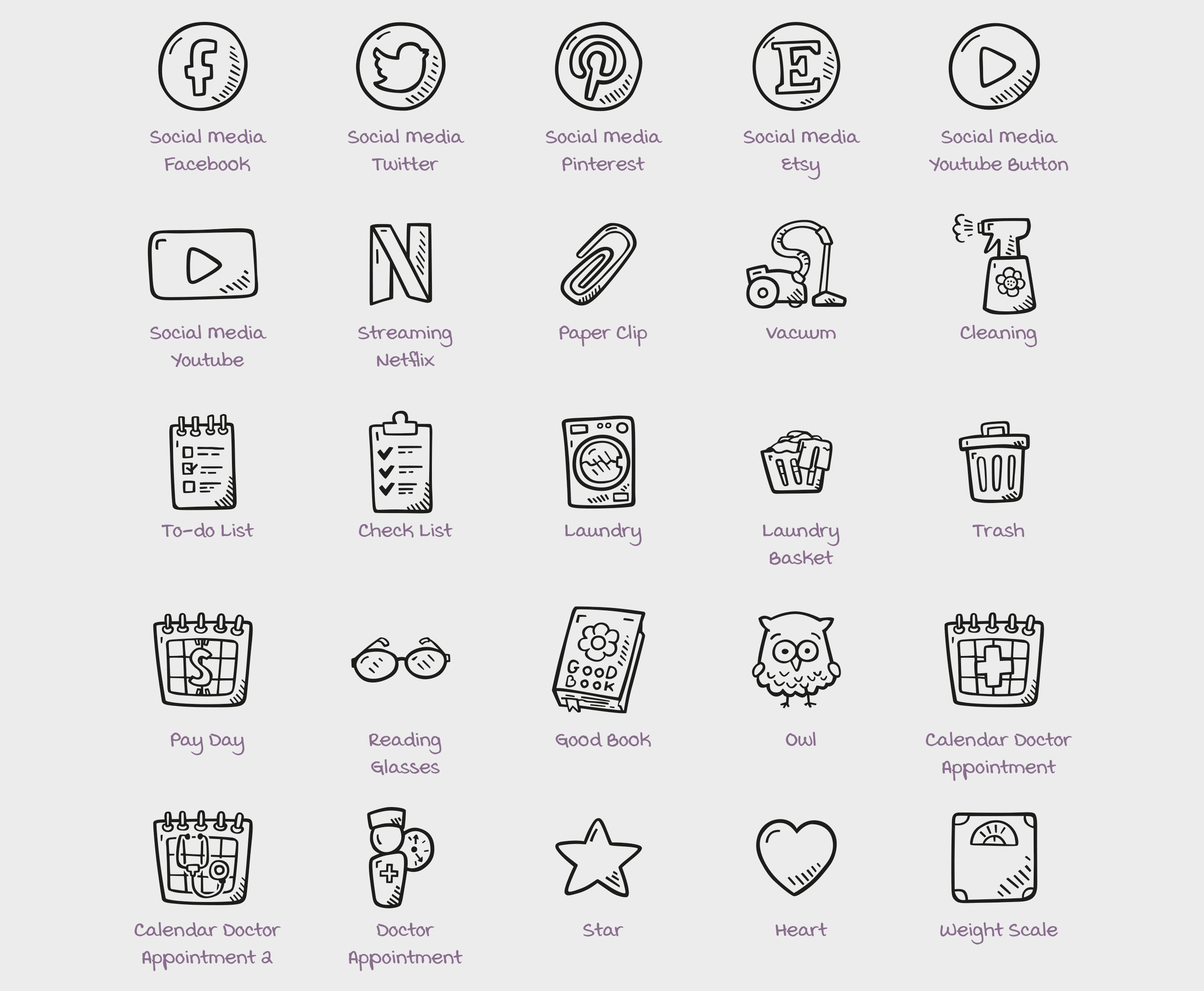 Micro Planner Stickers Clear Mini Icon Sticker Sheets - Etsy