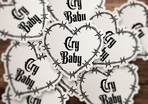 Cry Baby Sticker Heart Sticker Barbed Wire Sticker Matte | Etsy