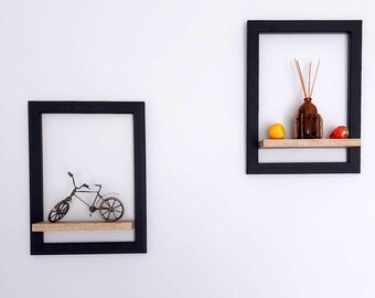 2 Pcs Frame With Shelves Wooden Frame Shelf Decorative - Etsy