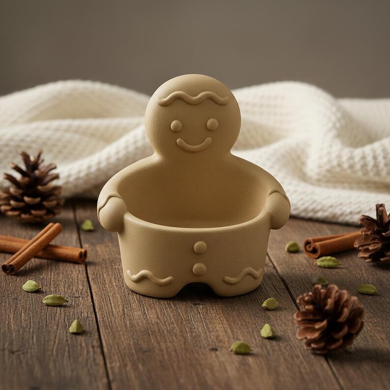 Gingerbread Man Bowl STL File | Christmas Candy Dish Decor | Cute Holiday Container | 3D ...