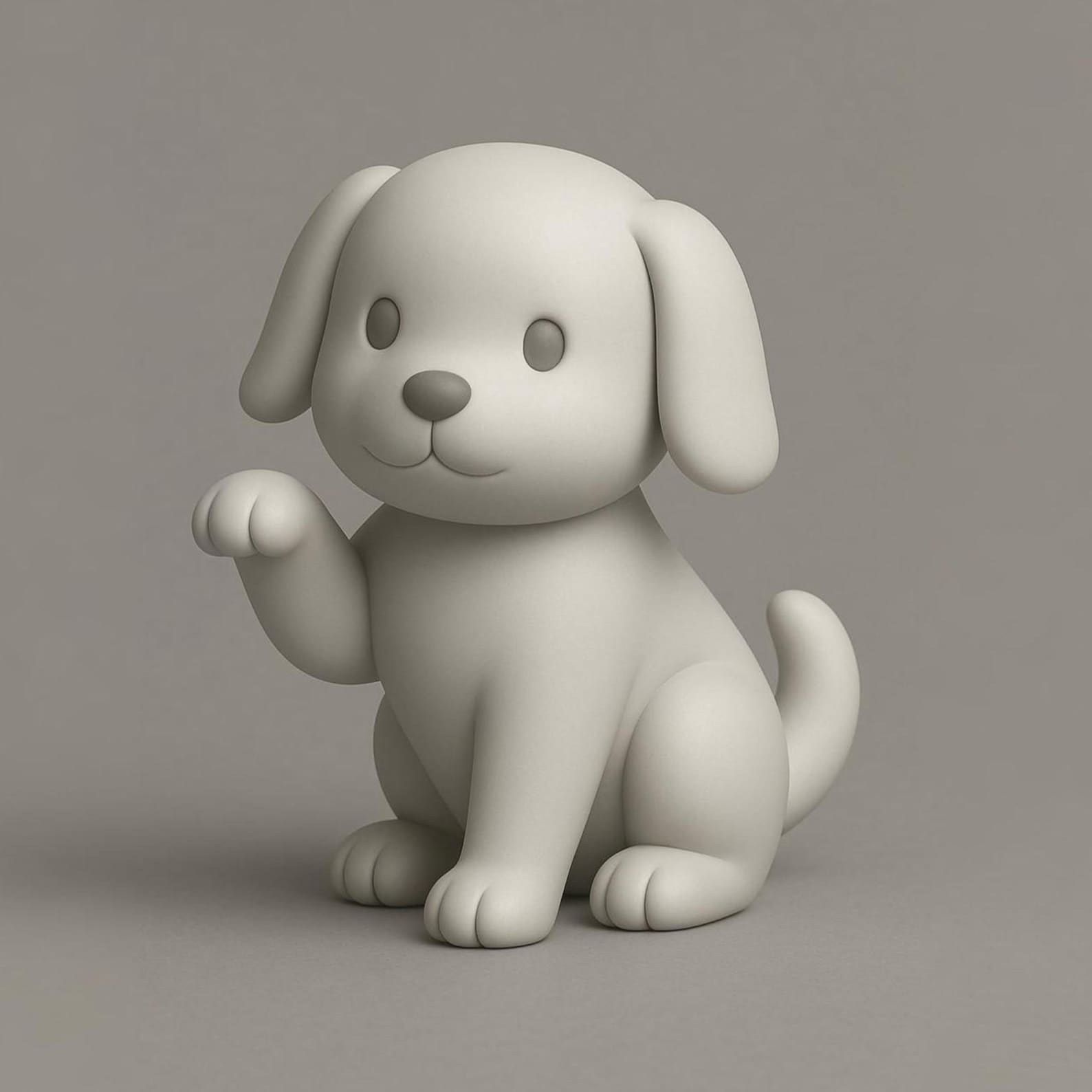Cute Waving Puppy Figurine STL File | 3D Printable Dog Model File ...