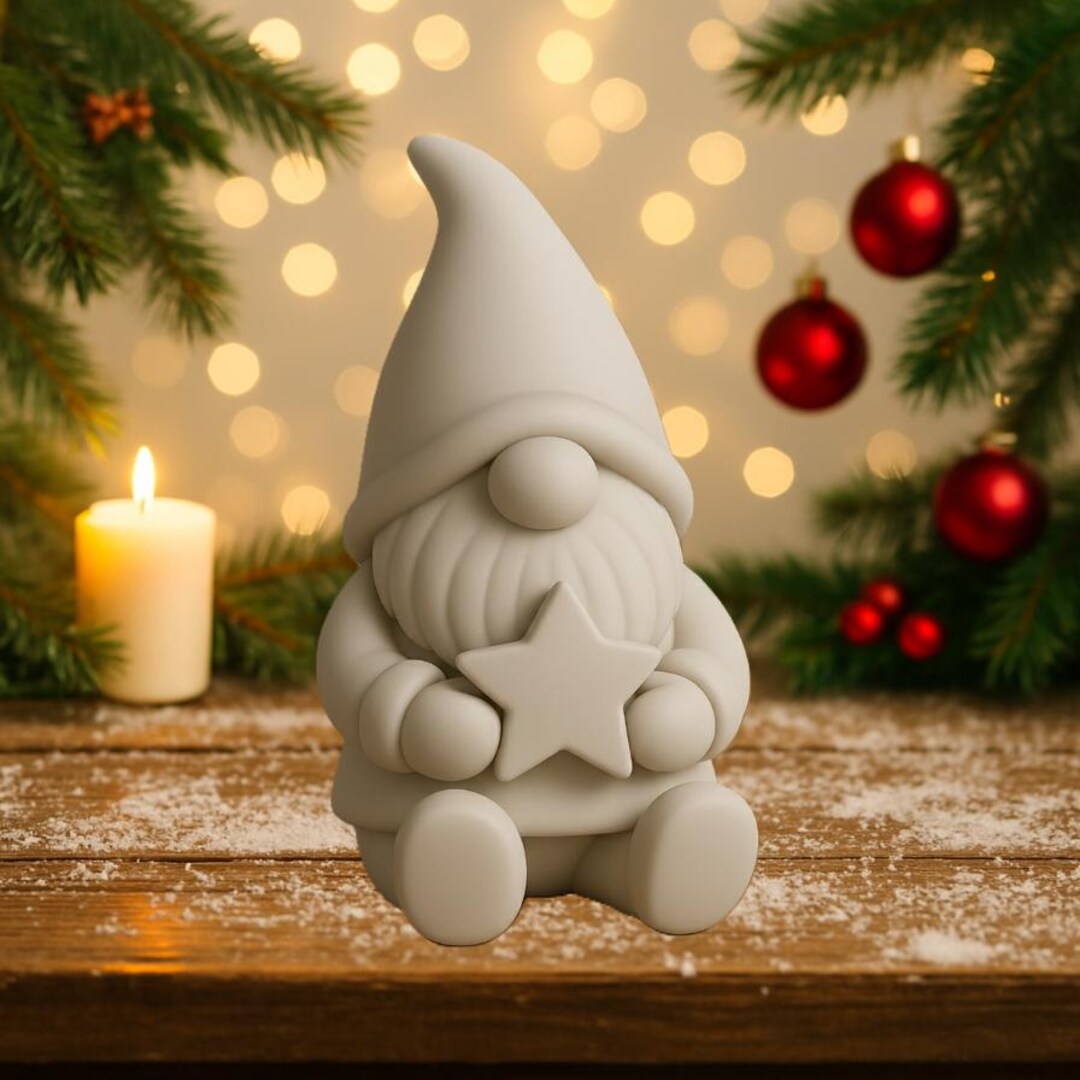Christmas Gnome With Star STL File | Scandinavian Tomte 3D Print Model ...