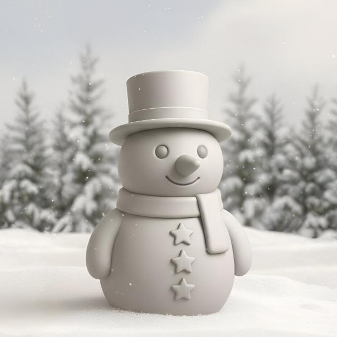 Snowman Figurine STL File | 3D Printable Christmas Model File | Cute ...