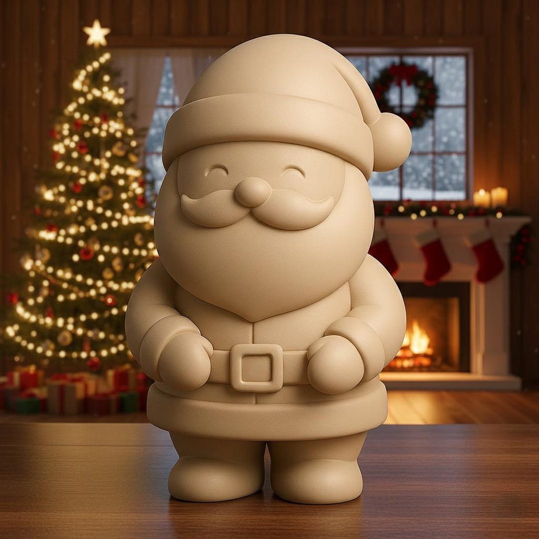 Standing Santa STL File | Cute Classic Santa Claus 3D Printable ...