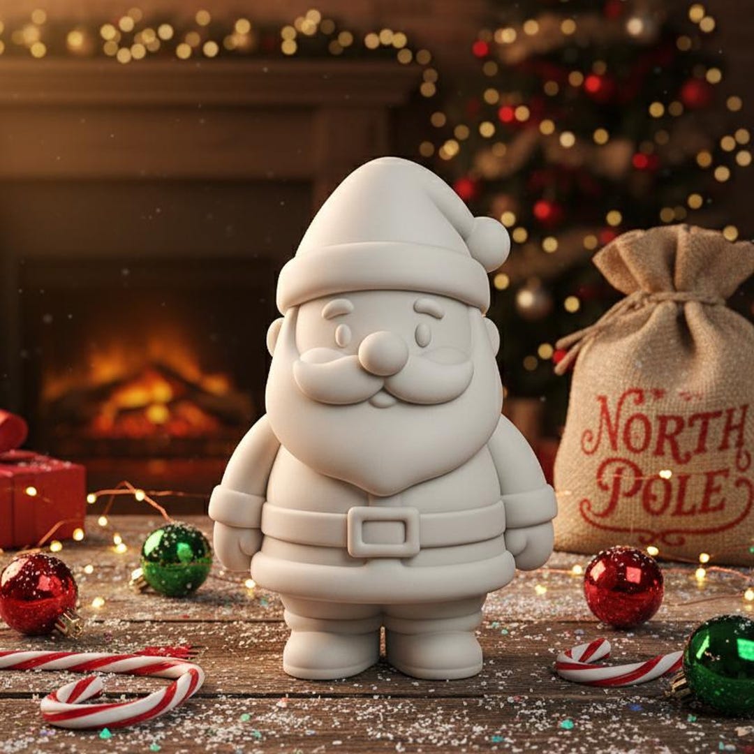 Cute Santa Claus STL File | 3D Printable Christmas Figurine | Chibi ...