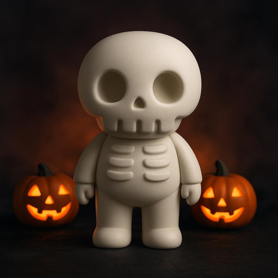 Cute Skeleton 3D Print Model | 3D Printable Halloween Figurine | Spooky ...