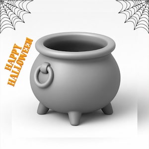 Minimal Witch Cauldron 3D Print STL File: Halloween Decor (digital ...
