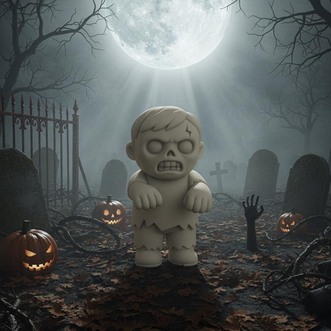 Cute Zombie Boy STL File | 3D Printable Halloween Figurine | Spooky ...