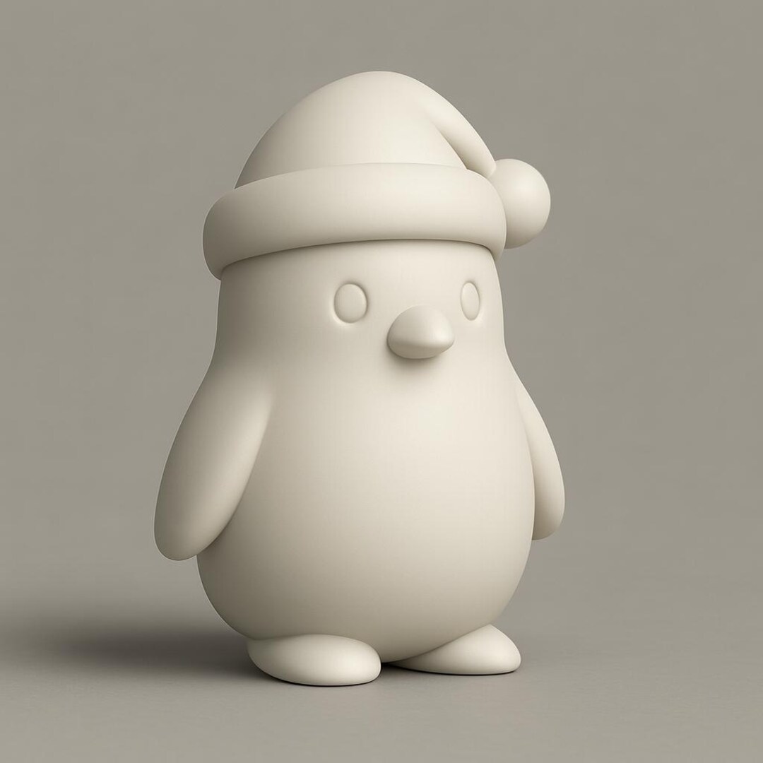 Christmas Penguin STL File | 3D Printable Cute Penguin Figurine With ...