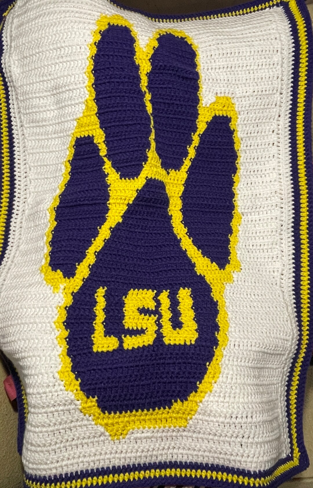 Crocheted LSU Baby Blanket - Etsy