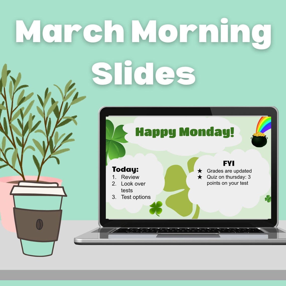 March Slide Template | EDITABLE | Teacher Resources | Powerpoint ...
