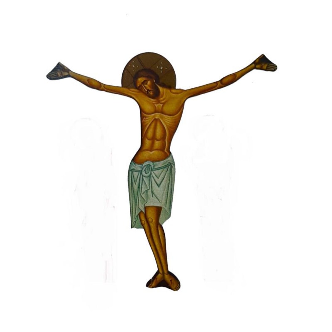 Amazing Crucified Wood With Canva Byzantine Art - Etsy