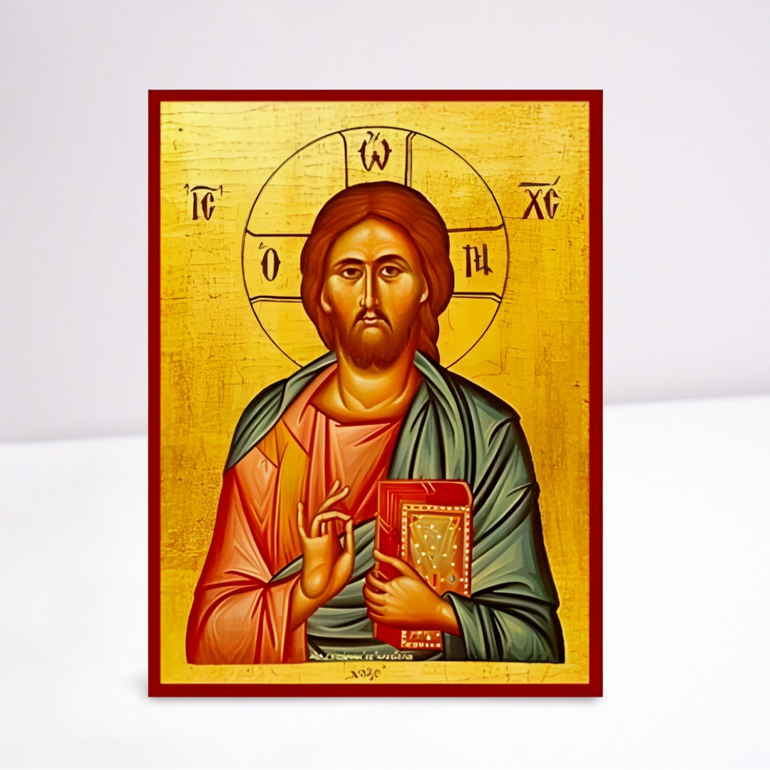 Jesus Blessed, Handmade Greek Orthodox Icon , Lithography - Etsy