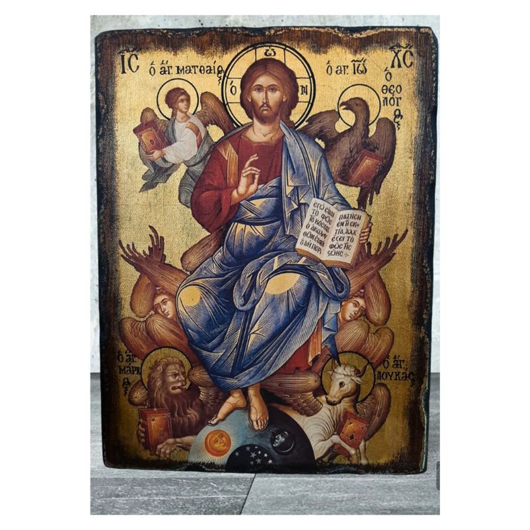 Amazing Icon Lithography With Canvas on Fir and Gold Leaf and - Etsy