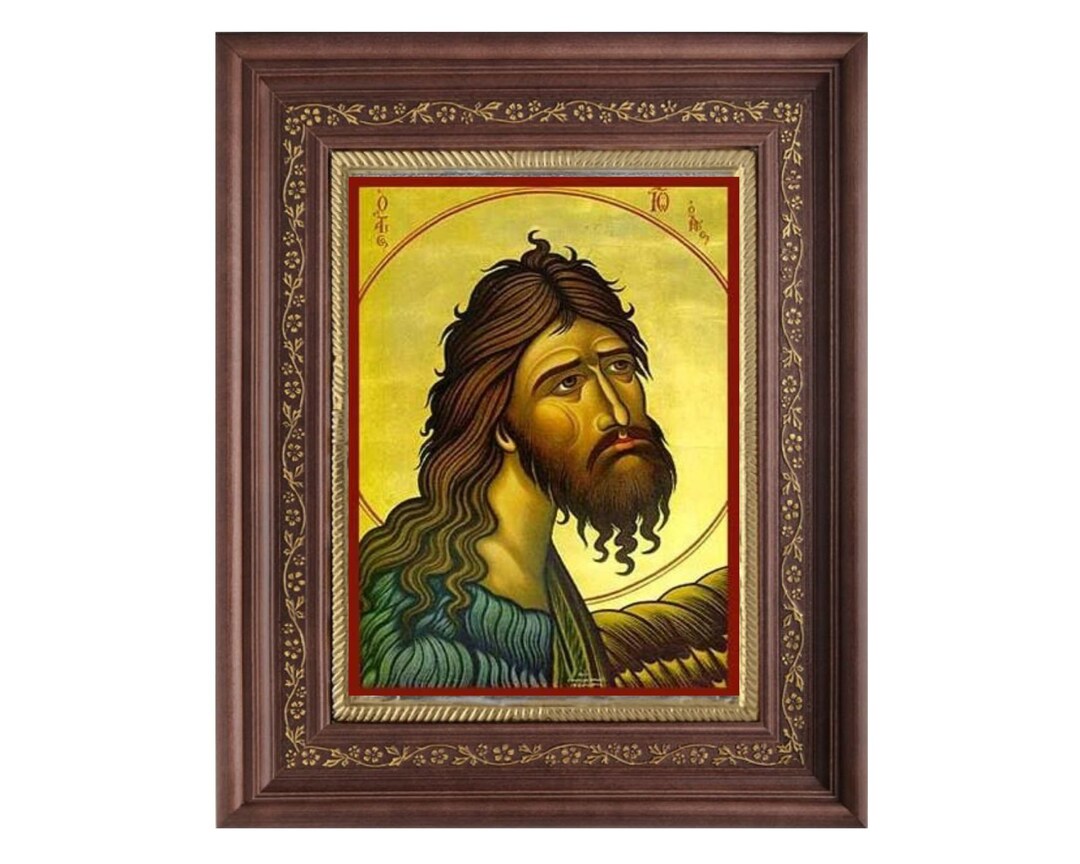 Icon Saint Ioannis With Frame and Glass Silkscreen 26cm X 32cm - Etsy