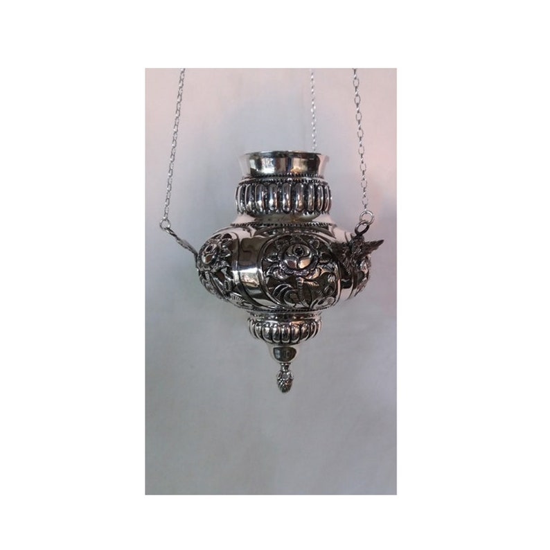Amazing Hanging Oil Vigil Lamp Silver 925 , Prayer Hanging Oil Lamp ...