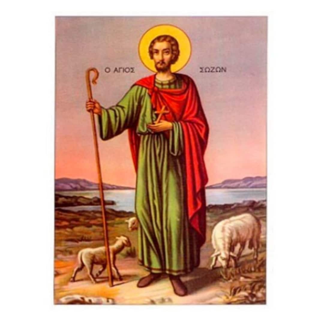 Saint Sozon Handmade Greek Orthodox Icon , Lithography - Etsy